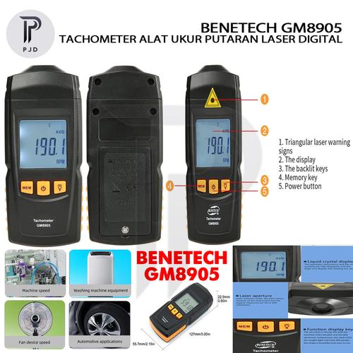 Jual Benetech GM8905 Tachometer Alat Ukur Putaran Laser Digital RPM ...