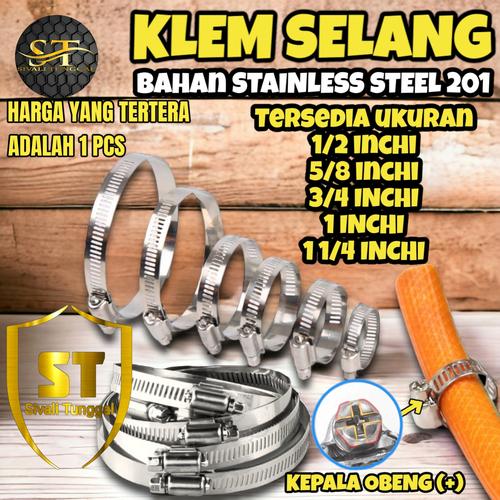 Jual Klem selang / Hose clamp Stainless steel varian Ukuran 1/2 - 11/4 ...