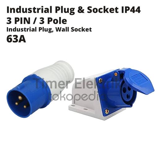 Jual Industrial Plug & Socket IP44 3 Pin / 3 Pole 63A - Industrial Plug ...