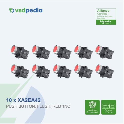 Jual Schneider Harmony XA2 PushButton Flush 22mm 1NC Merah XA2EA42 x 10 ...