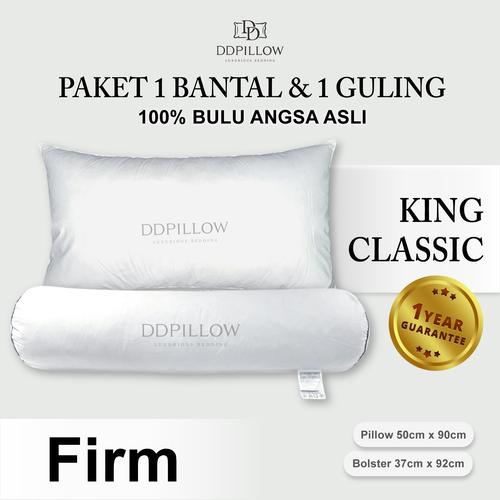 Promo DDPillow 1 Set Bantal King &Guling Hotel Bulu Angsa Asli King Classic Cicil 0% 3x ...