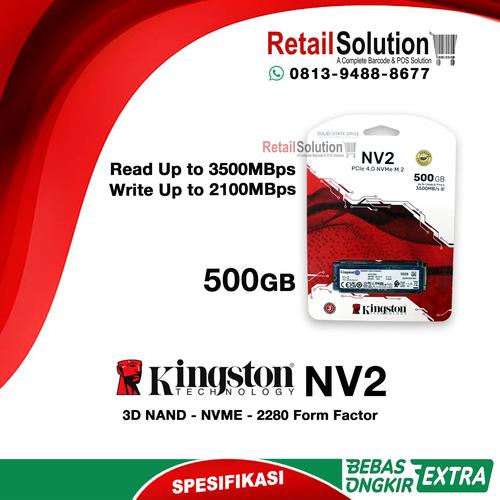 Jual SSD M2 M.2 NVME 2280 - Kingston NV2 500GB 500 GB Garansi Resmi - Kota Bandung - RETAIL ...