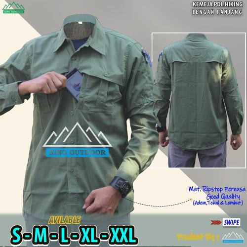 Jual KEMEJA PDL ADVENTURE LENGAN PANJANG HIJAU OLIVE BAHAN RIPSTOP FERNUSA - HIJAU OLIVE, S ...