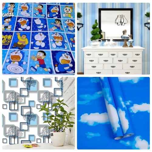 Jual Sticker Wallpaper Biru Langit Wallpaper Dinding Warna Biru 10 ...