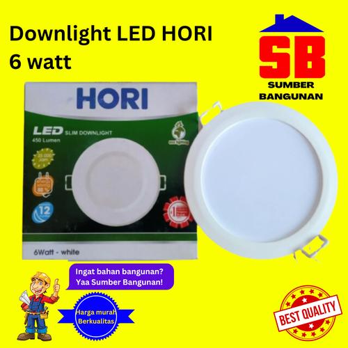 Jual LAMPU DOWNLIGHT HORI LED 6 WATT PUTIH DAYLIGHT DOWN LIGHT SLIM ...