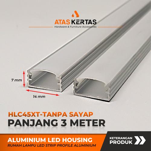 Jual Housing LED Strip Aluminium 3 Meter - Kap Cover Rumah Lampu Tanpa Sayap HLC45XT - Silver ...