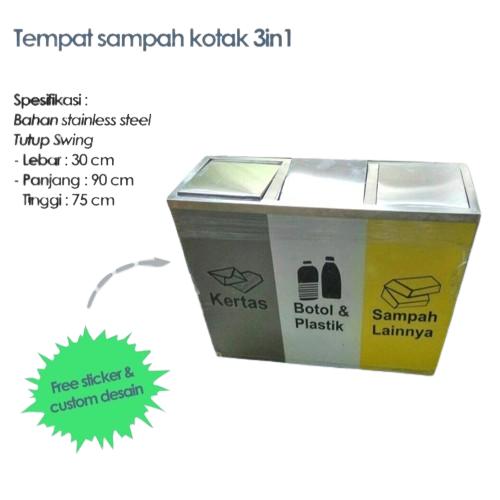 Jual Tempat Sampah Kotak 3 In 1 - Tempat Sampah Mall Atau Vasilitas Umum - Kab. Bogor - SHAN ...