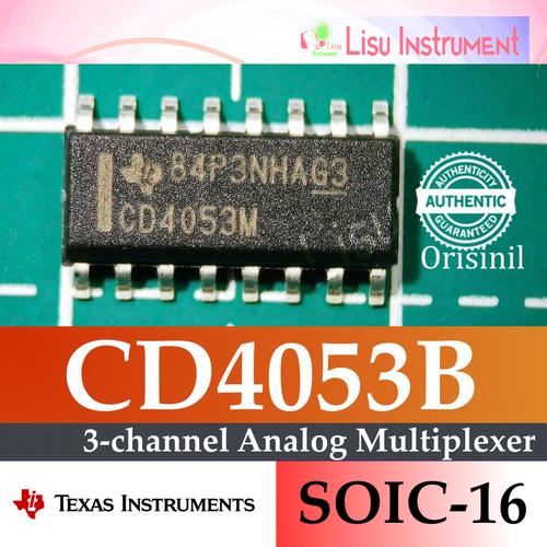 Jual CD4053 3-channel Analog Multiplexer CD4053M SOIC-16 Texas ...