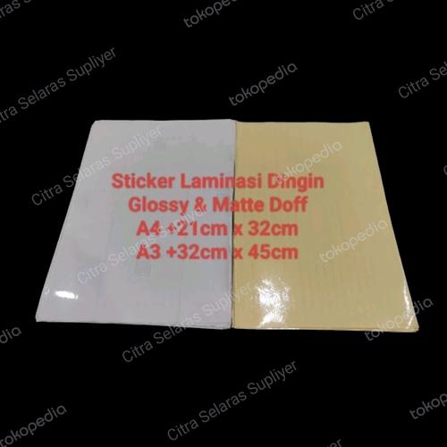 Jual Sticker Laminasi Dingin Glossy Doff A4 21x32cm 10 Lembar - Glossy ...