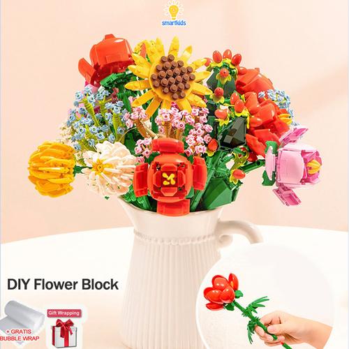 Promo Mainan Brick Balok Nano Block Susun Flower Rakit Bunga Edukasi ...