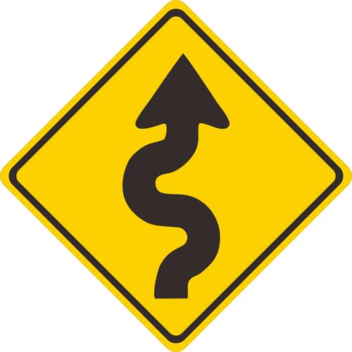 Jual Rambu Jalan Berkelok 60cm x 60cm, 45cm x 45cm, plat ACP 3mm - 60cm ...