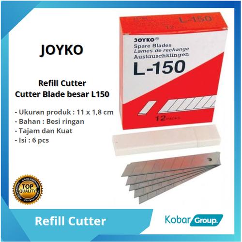 Jual Refill Cutter / Cutter Blade/ Isi Cutter besar L150 JOYKO isi 6 ...