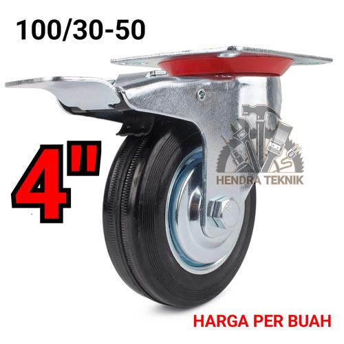 Jual RODA KARET REM HIDUP 4" RODA TROLI 4 INCI RODA HIDUP REM 4 INCH ...
