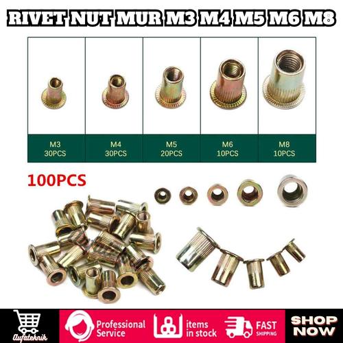 Jual Rivet Nut Mur M3 M4 M5 M6 M8 Carbon Steel 100 PCS - Jakarta Barat ...