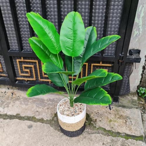 Jual DAUN PISANG ARTIFICIAL/ POHON PISANG ARTIFICIAL POT ROTAN ANYAM ...
