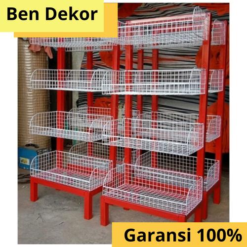 Jual Rak Jualan Toko Supermarket Tempat Jajanan Serbaguna Stainless ...