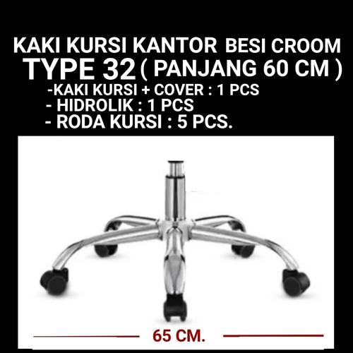 Jual Kaki chrome kursi kantor, Kaki besi chrome + Roda + Penutup ...