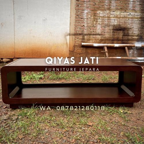 Jual Coffee table meja tamu oval kayu jati japanese style minimalis ...