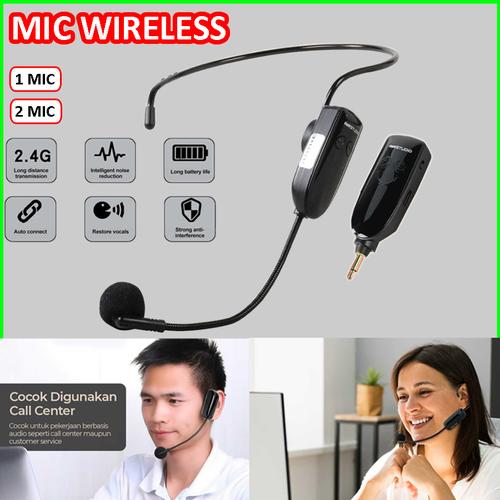 Jual Mic Microphone Wireless Mikrofon Bando Clip On 2.4G - 1 Mic 20hz ...