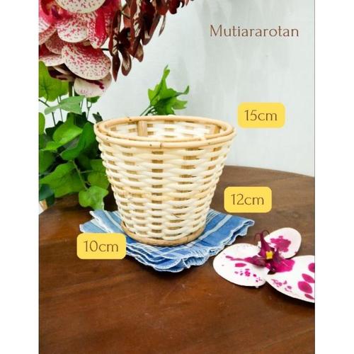 Jual vas bunga anyaman rotan cantik dan aestetich termurah - Bulat ...
