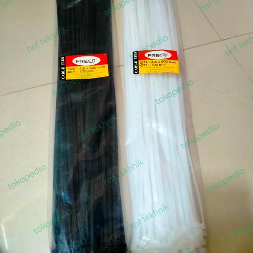 Jual kabel Ties 50cm hitam putih tali Tie 4,8mm x 500mm 1 bungkus ...