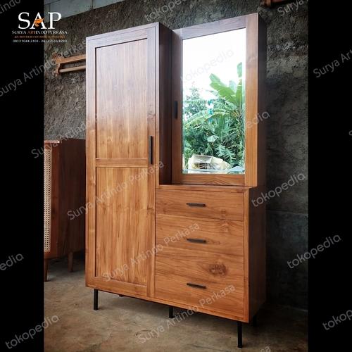Jual Wardrobe Lemari Pakaian Meja Rias 1 Pintu 3 Laci Industrial ...