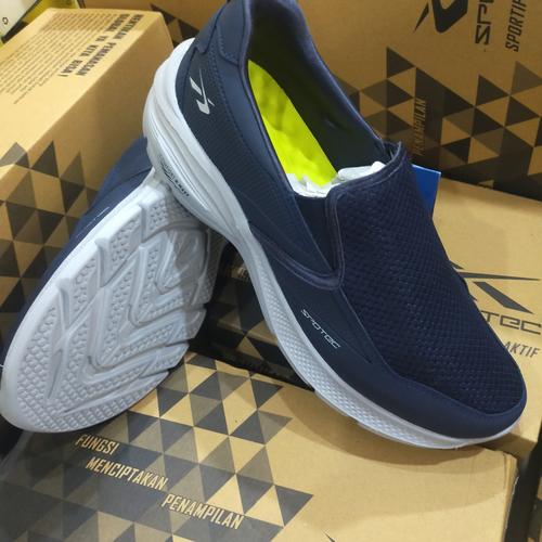 Jual Sepatu slip on pria original SPOTEC Onyx,Biru tua-abu muda ...