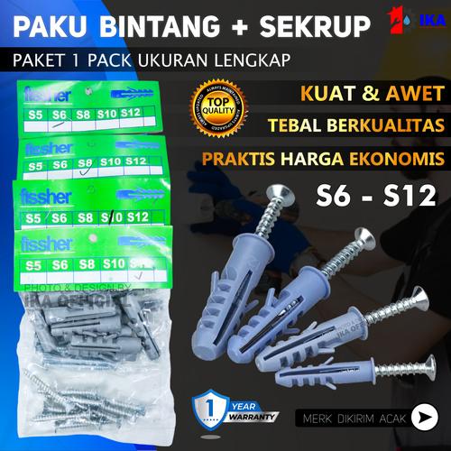 Jual Spiser Dan Skrup Berbagai Ukuran S6, S8, S10, S12 Sekrup Tembok Skrup - 1PAKS8+SKRP - Kota ...