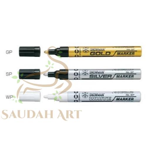 Promo Spidol Permanent Marker Snowman Gold/Silver/Putih - Gold ...