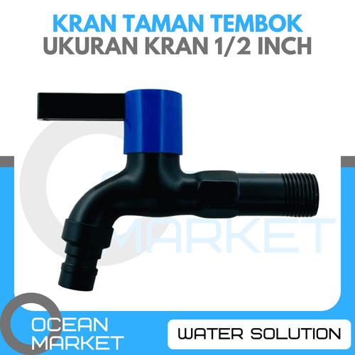 Jual Kran Air Taman Kran Tembok Leher Panjang Hitam Bahan Stainless ...