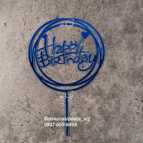 Jual Topper Cake / Hiasan Kue - Happy Birthday - Warna Biru - Mix Motif ...