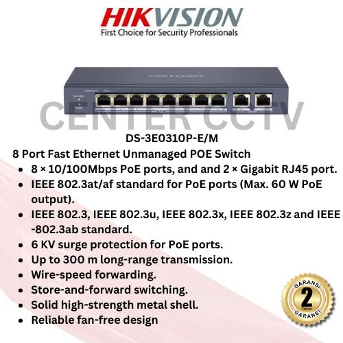 Jual POE SWITCH HIKVISION 8 PORT DS-3E0310P-E/M UNMANAGED POE SWITCH ...