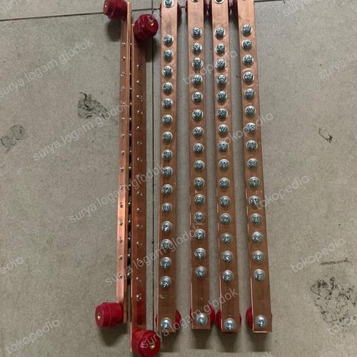 Jual busbar tembaga 3mm x 20mm x 40cm 15 baut m6 - busbar custom nol ...
