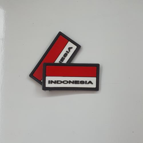 Jual patch rubber bendera merah putih tulisan indonesia kecil emblem ...