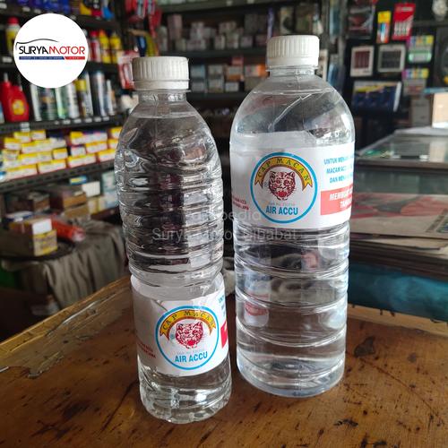 Jual Air Accu Biru Penambah Cairan Aki Basah Merk Cap Macan - 600 ml ...