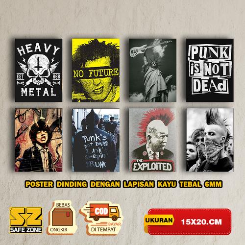 Promo Pajangan dinding Poster Band Metal Rock Bingkai Kayu Ukuran ...