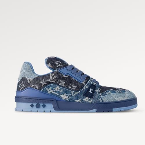 Jual Sepatu Sneaker Man LV Louis Vuitton LV Trainer Sneaker Blue 1AC4YS ...
