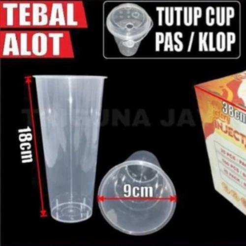 Jual gelas plastik tebal cup injection injeksi 700ml 24oz 24 oz ...