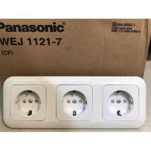 Jual Stop kontak triple Panasonic 3 tiga gang triple type wide series ...