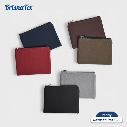 Jual KRISNATEX Pouch Zipper Kanvas Premium Polos - Dompet Resleting ...
