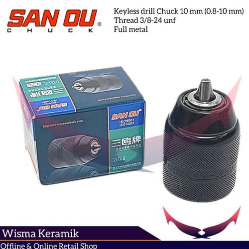 Jual metal Keyless Drill Chuck / Kepala Mesin Bor Tanpa Kunci 10 mm dan ...