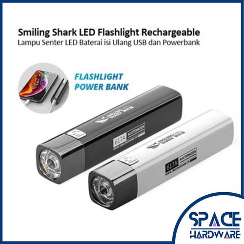 Jual Senter Mini Power Bank 1200mAh LED Flashlight Powerbank Smiling ...