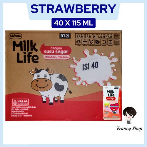 Promo Paket Murah Milk Life Susu Segar Strawberry 115 ml 1 Karton 40 ...