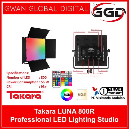 Promo Takara LUNA 800R RGB Bi-Color LED Lighting Studio Photo Video ...