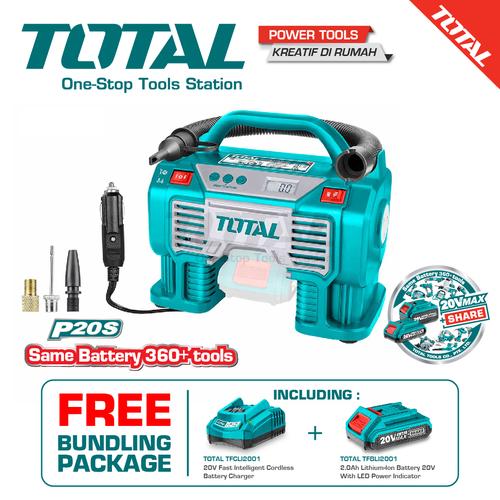 Promo TOTAL CORDLESS AUTO AIR COMPRESSOR / KOMPRESOR 20V TACLI2002 ...