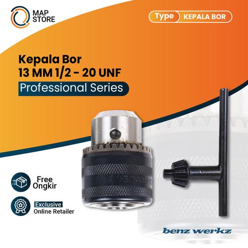 Jual Maxsell Kepala Mesin Bor 13 mm / Drill Chuck + Key 1/2" - Benz ...