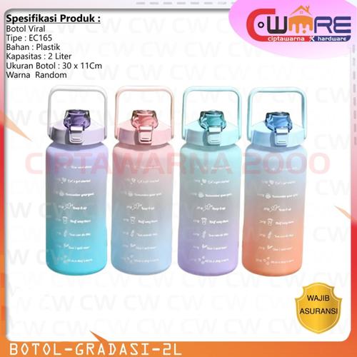 Promo Botol Air Minum Rumah Motivasi Viral Gradasi 2 Liter Waktu ...