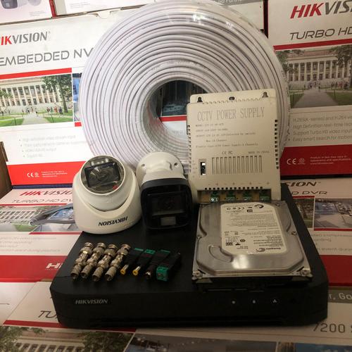 Jual Paket cctv Hikvision 2-8 kamera Full Color 2MP lengkap - paket 3 ...
