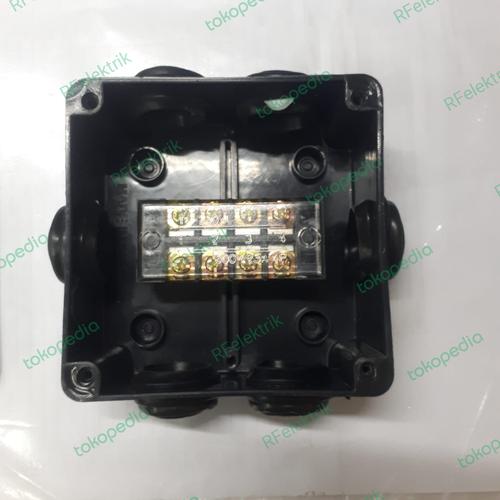 Jual box duradus hitam 10x10 / box junction hitam segi kotak + terminal ...
