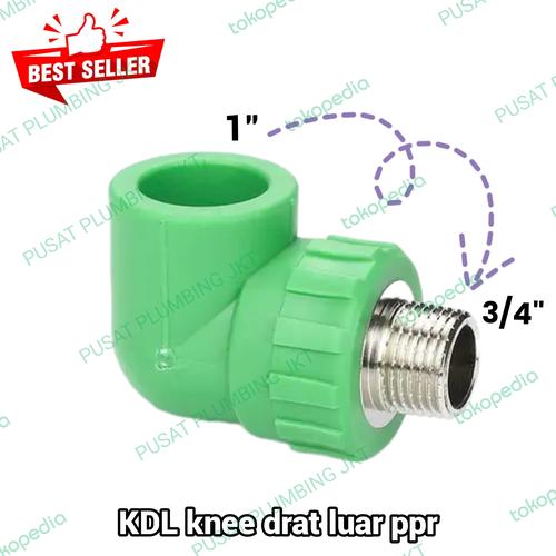 Jual Knee drat luar ppr 32mm x 3/4" inch /Elbow drat luar ppr hijau ...